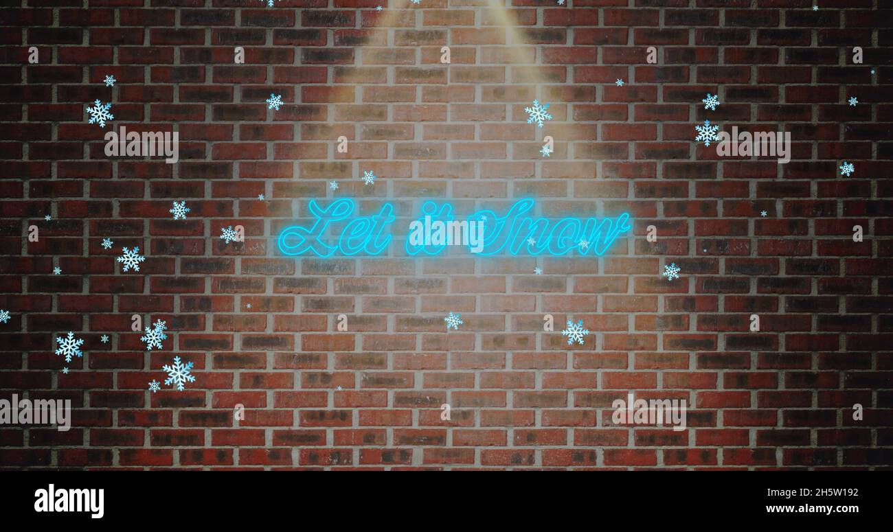 Image of let it snow text over falling snow Stock Photo - Alamy