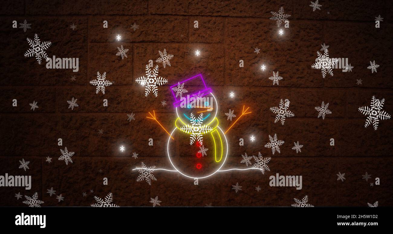 Snow falling snowman hi-res stock photography and images - Alamy
