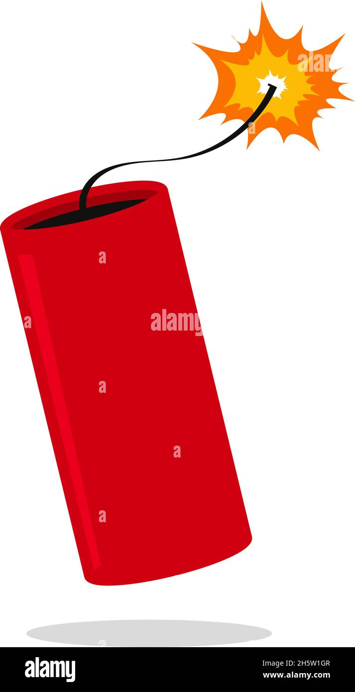 dynamite firecracker on white background in flat style Stock Vector ...
