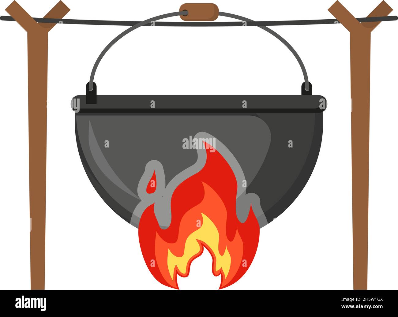 Boiling pot icon flat Cut Out Stock Images & Pictures - Alamy