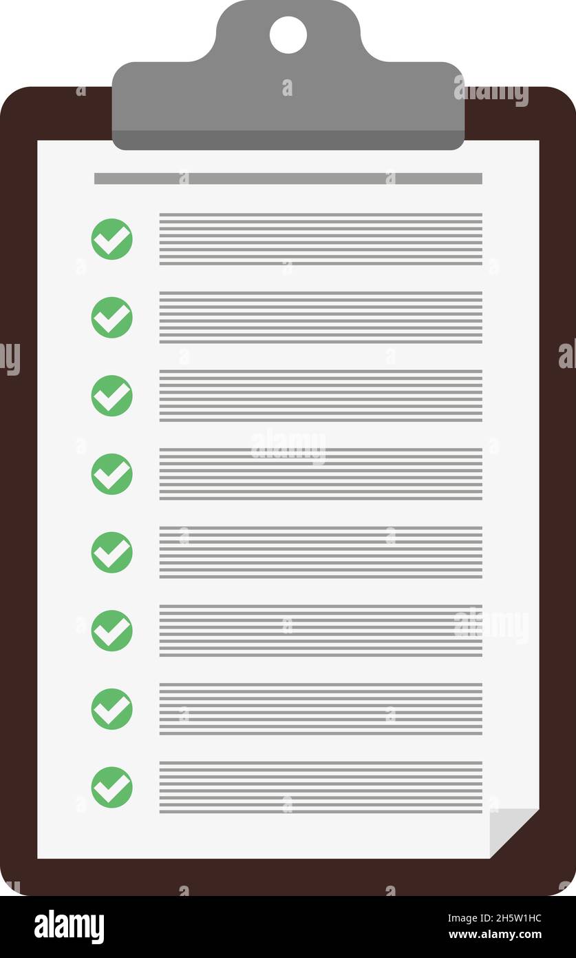 check sheet with green checkmarks in flat style Stock Vector Image ...