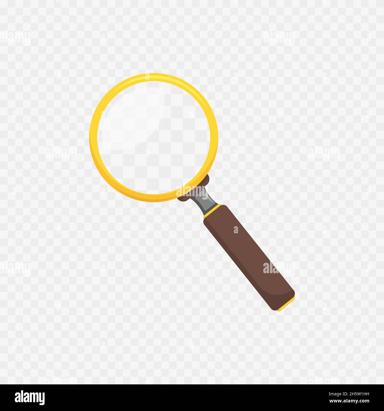 magnifier on transparent background in flat style, vector Stock Vector ...