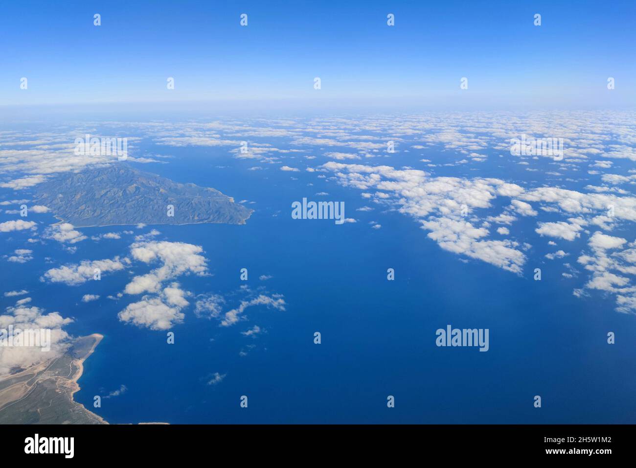 Cerralvo jacques cousteau island Mexico Baja California Sur aerial view ...
