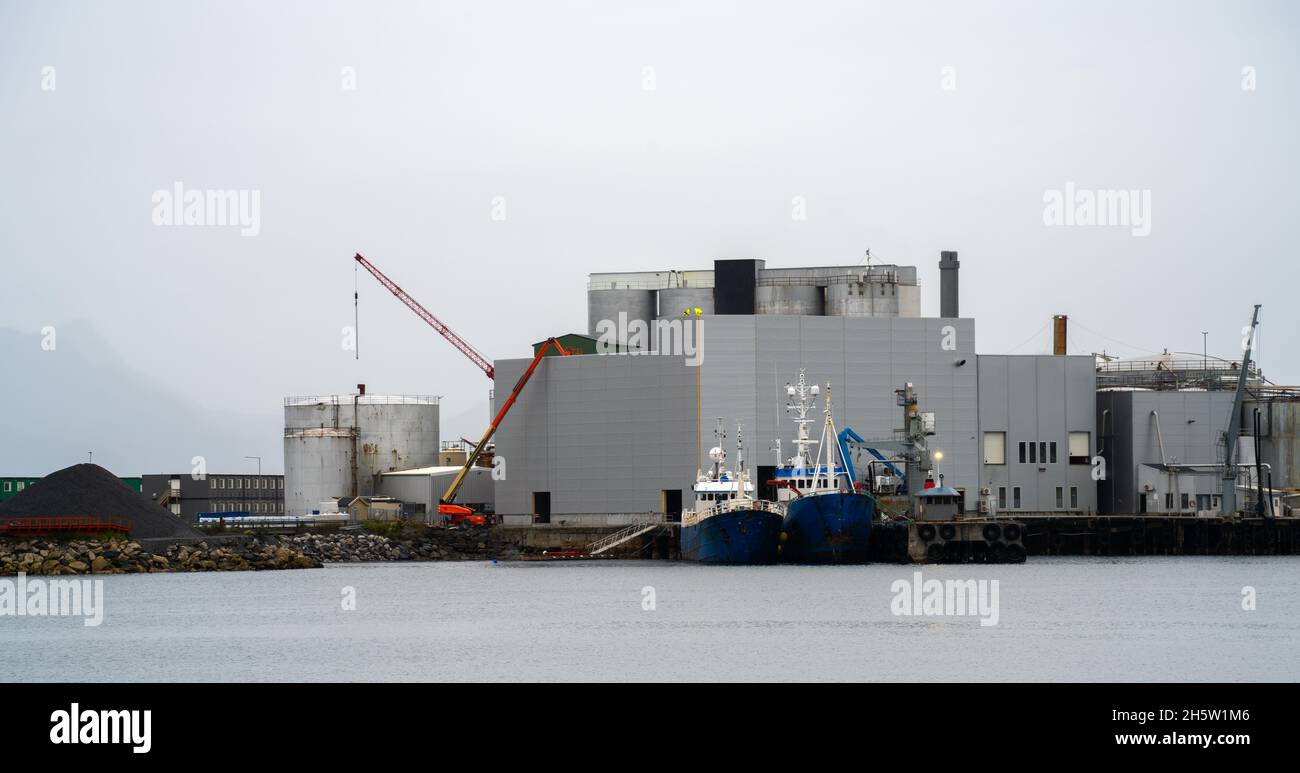 Fish oil factory in Bodo, Norway Stock Photo - Alamy