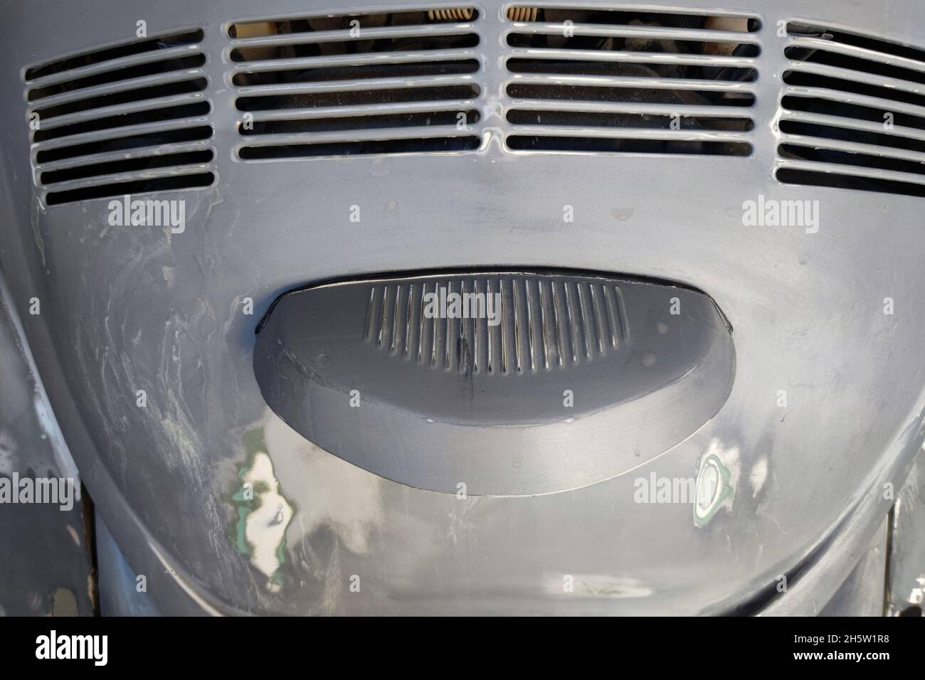 Old car body work repair coach garage detail Stock Photo - Alamy