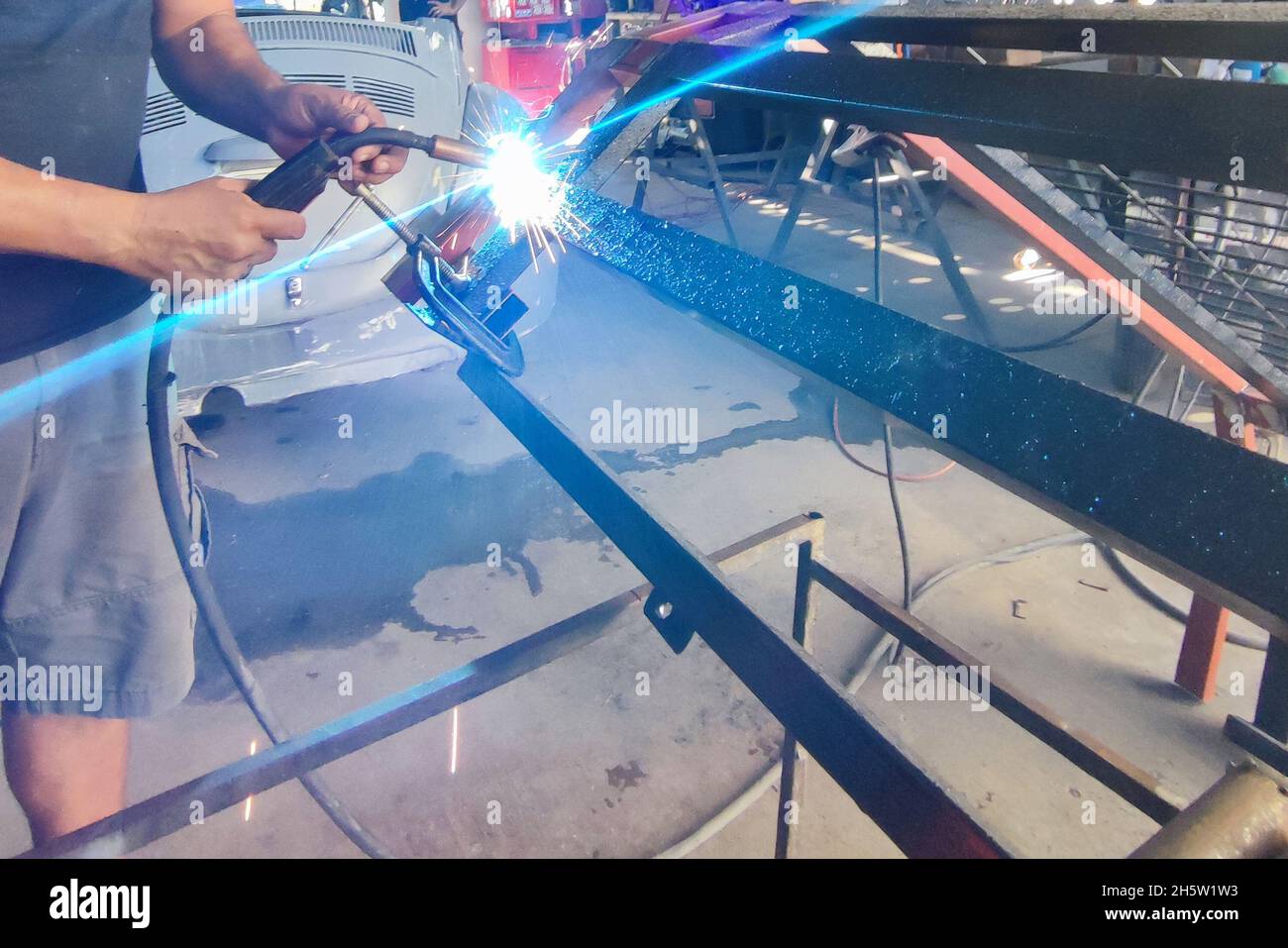 welding iron steel industry detail close up Stock Photo - Alamy
