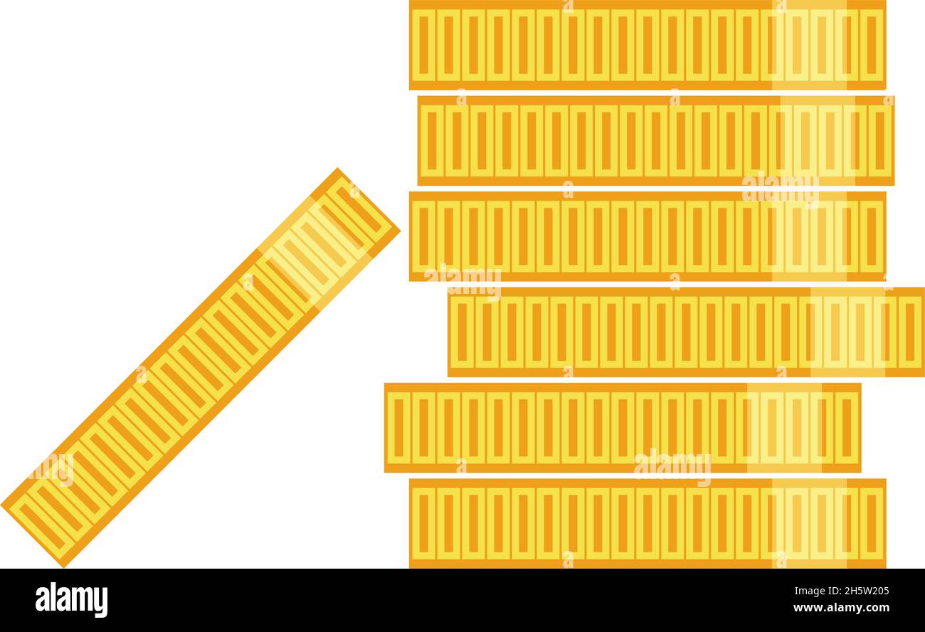 Stack of one euro coins Stock Vector Images - Alamy