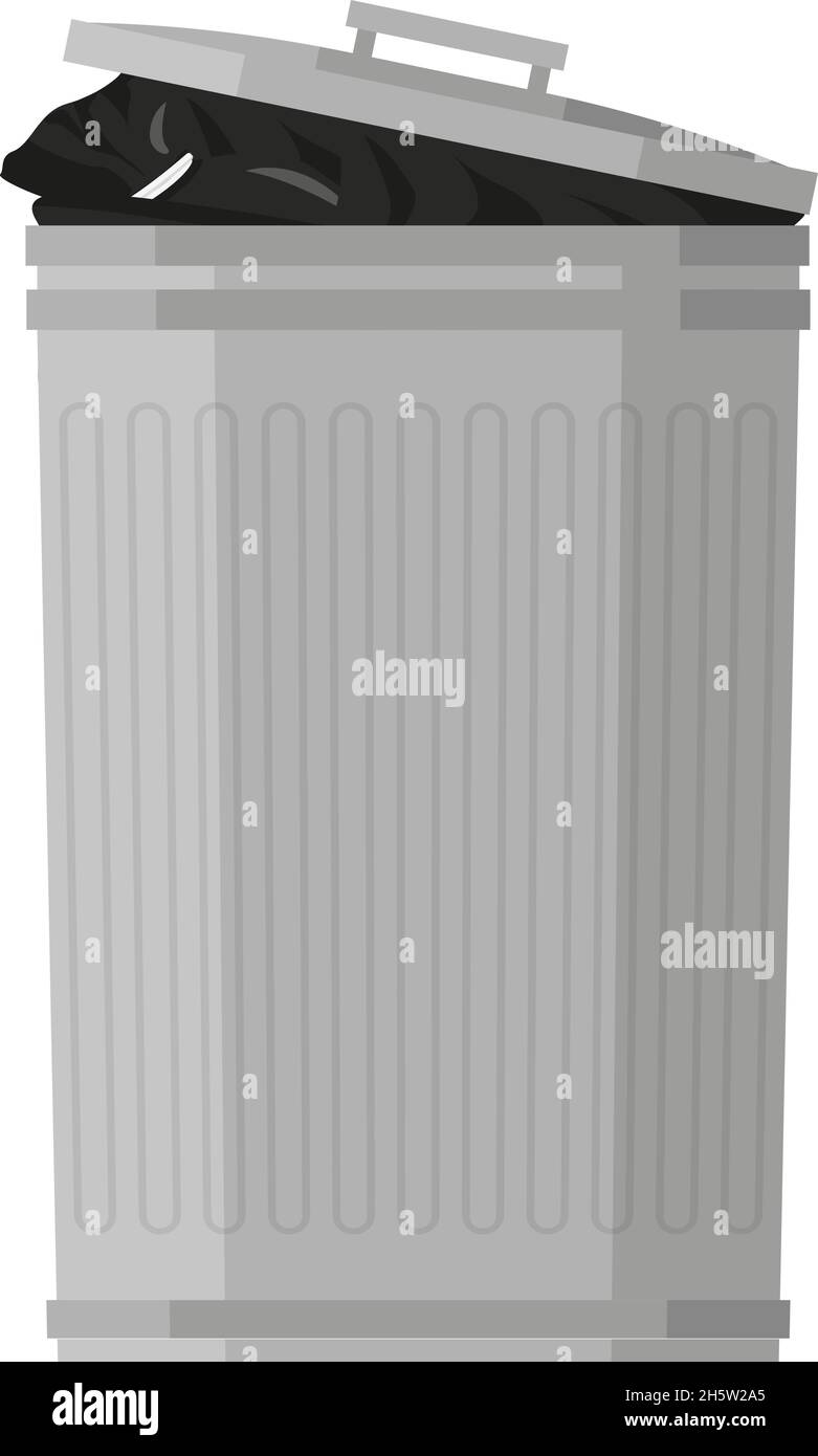 iron garbage bin, environmental protection in flat style Stock Vector ...