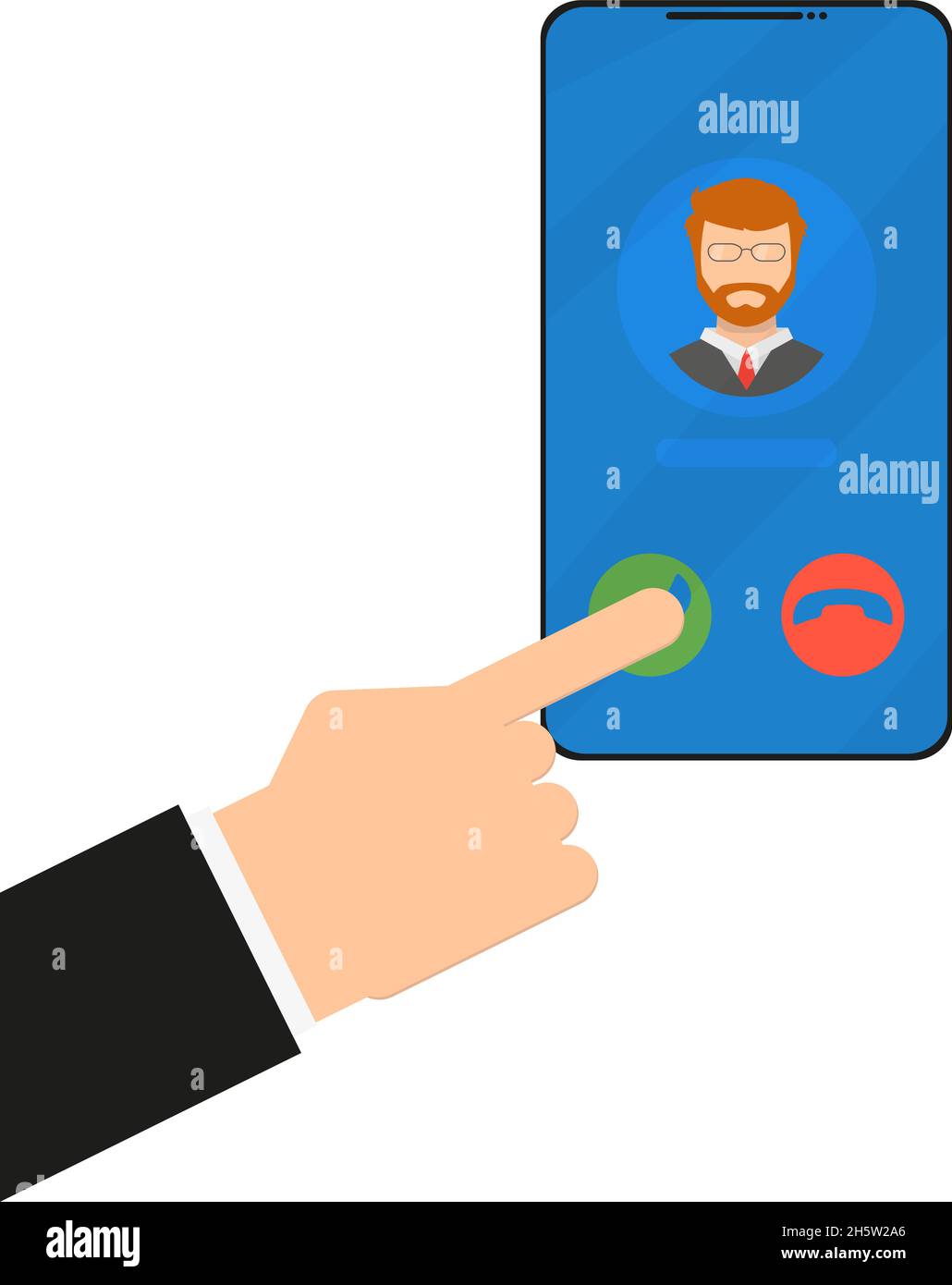 hand ringing the phone answer the call, vector Stock Vector Image & Art ...