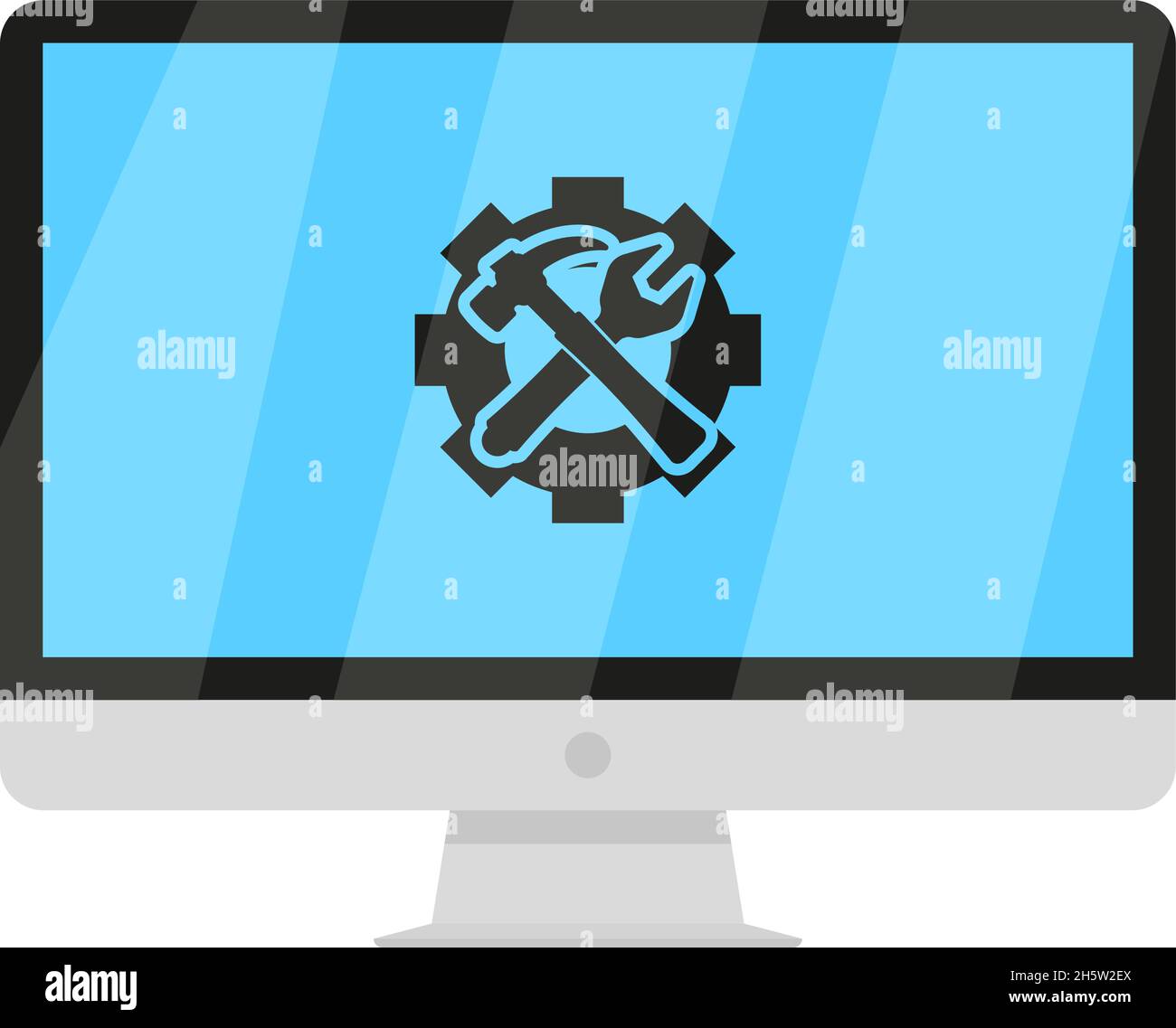 Computer settings icon in Stock Vector Images - Alamy