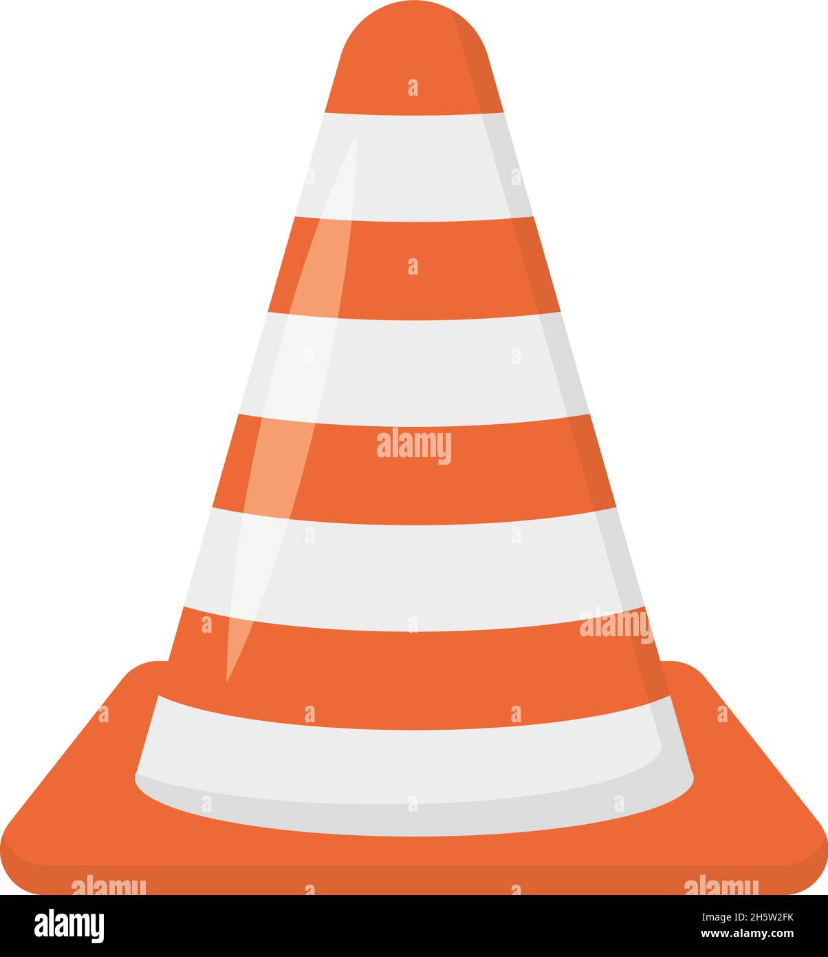 orange road cone in flat style, vector illustration Stock Vector Image ...