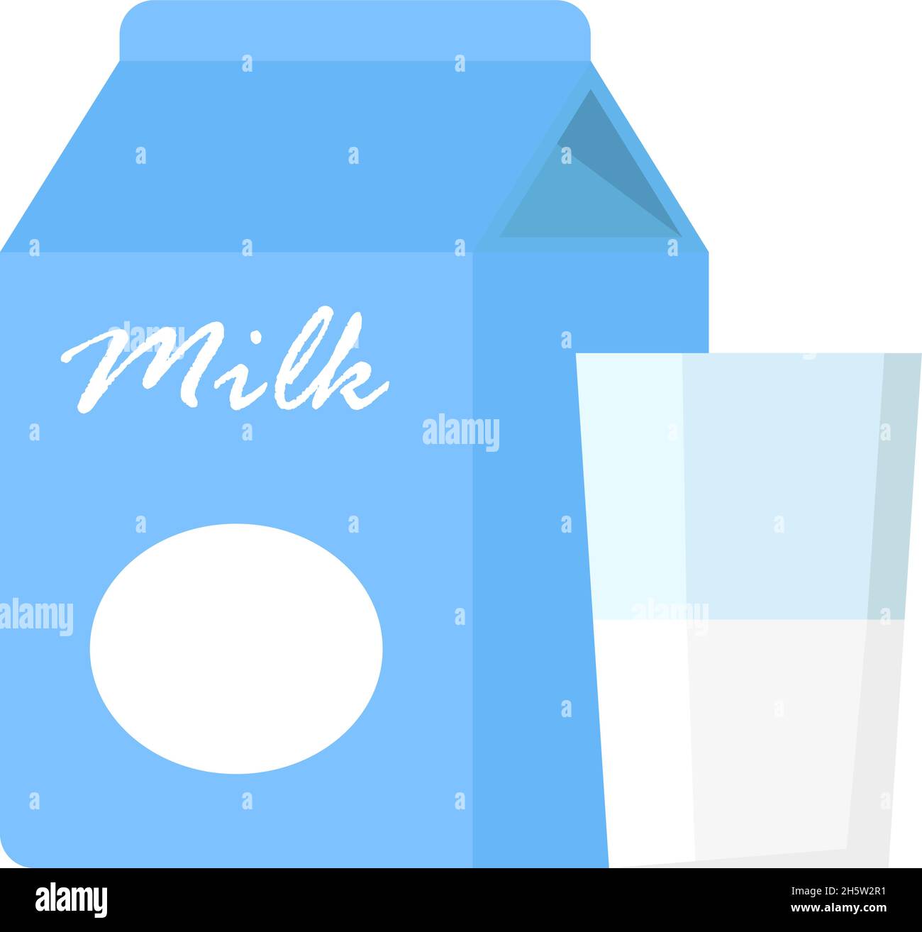 natural product, milk pack and glass, flat style Stock Vector Image ...