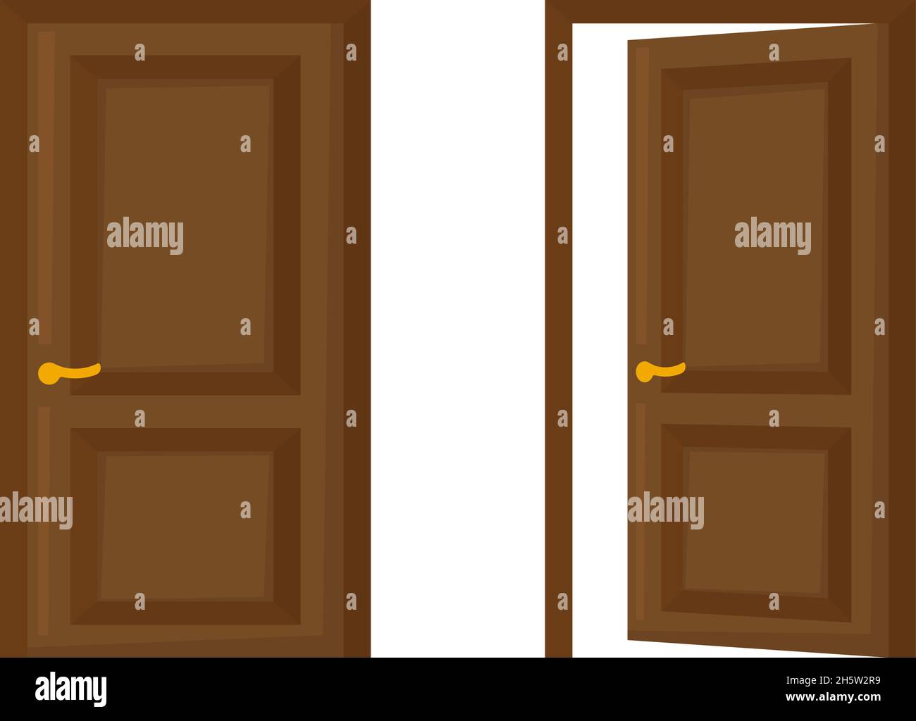 Open realistic door isolated Cut Out Stock Images & Pictures - Alamy