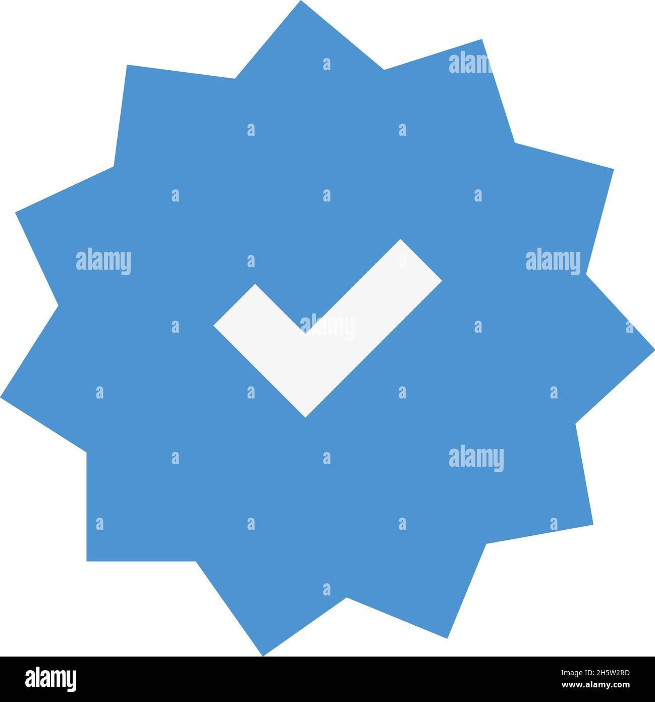 vector icon check on blue background, flat image mark Stock Vector ...