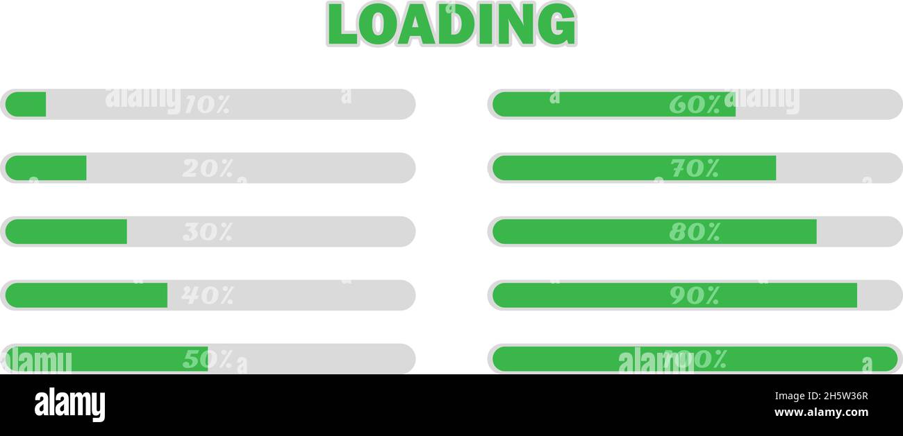 loading bar set with percent in flat, vector Stock Vector Image & Art ...