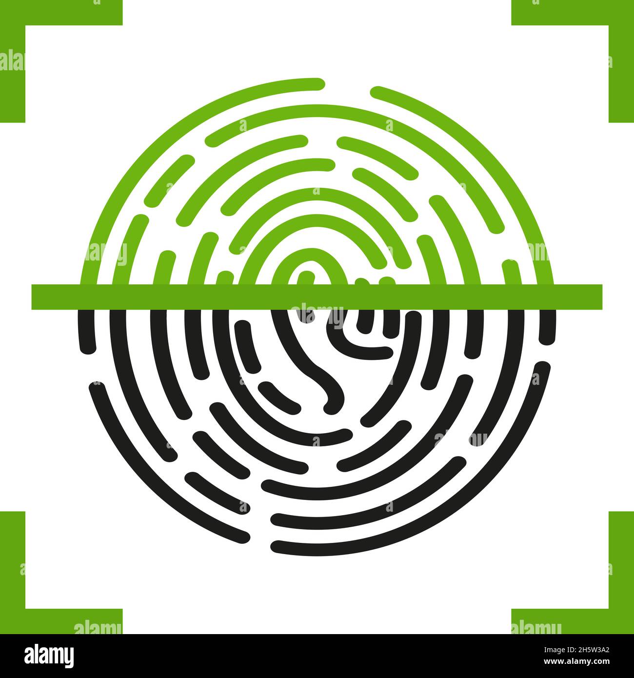 Fingerprint scanning icon black Cut Out Stock Images & Pictures - Alamy