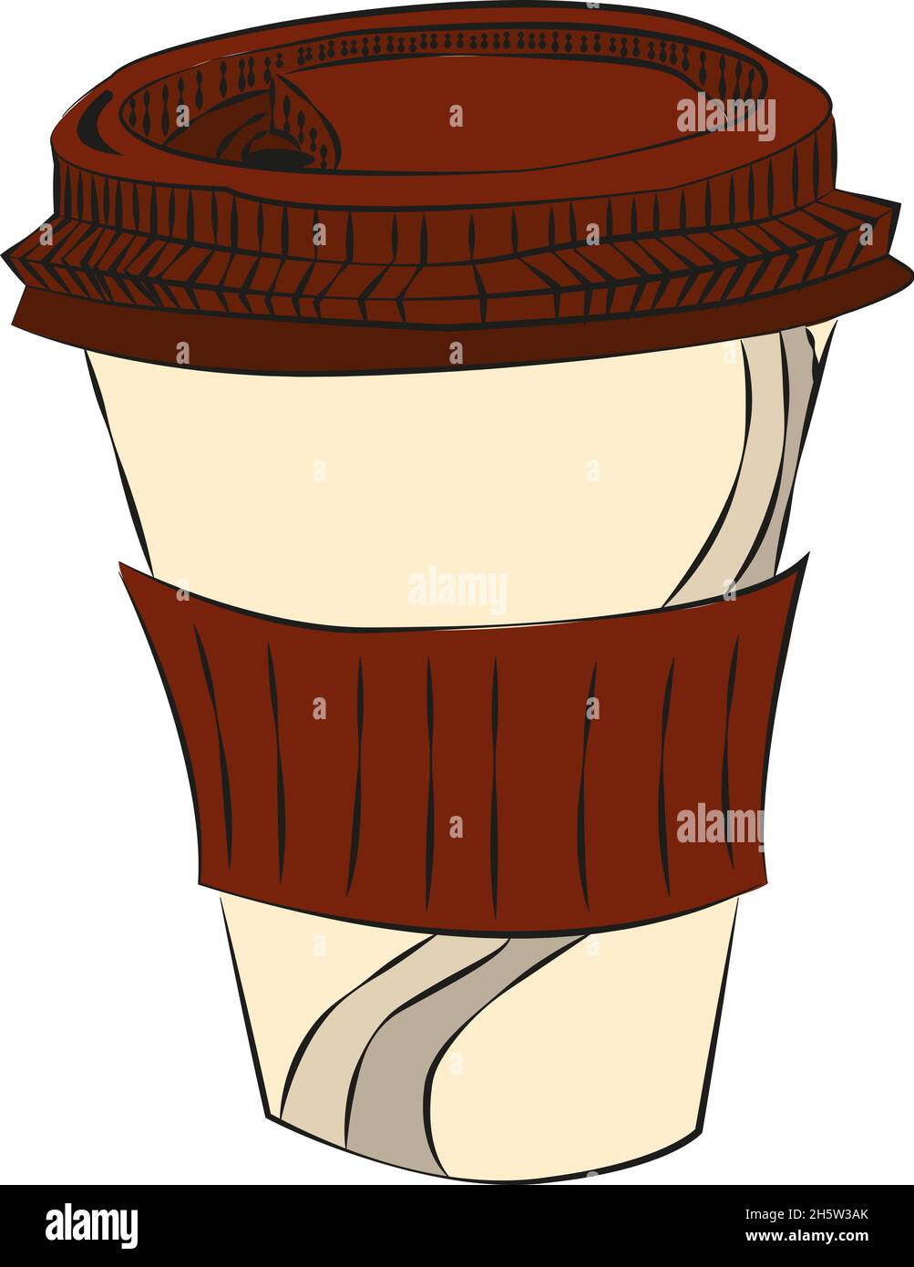 paper cup of coffee freehand drawing, vector illustration Stock Vector ...