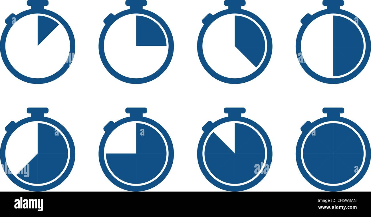 timer set of icons in flat style, vector Stock Vector Image & Art - Alamy