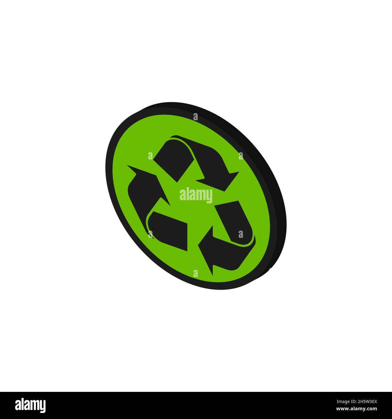 bio recycling symbol in isometry flat style, vector Stock Vector Image ...