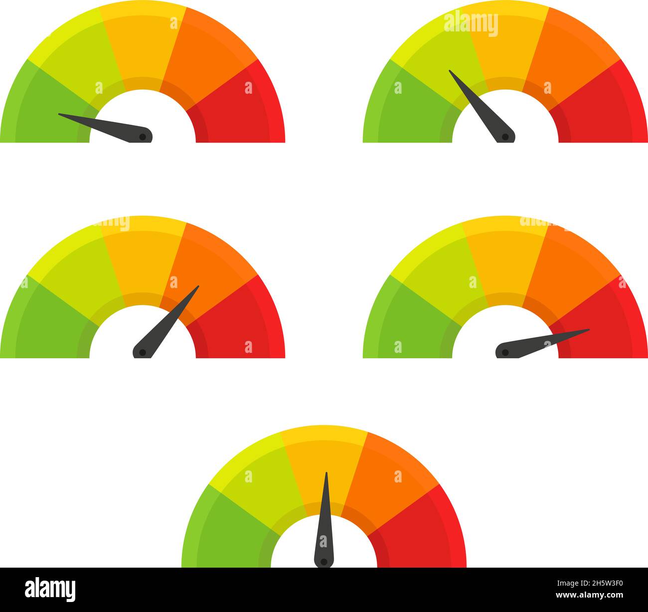 color speedometer set in flat style, vector illustration Stock Vector ...