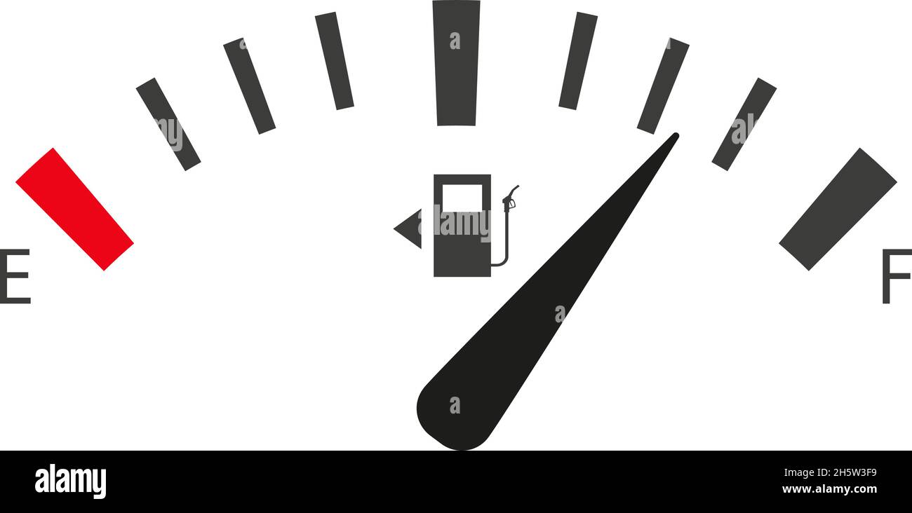 full and empty tank set gasoline sensor, flat style Stock Vector Image ...