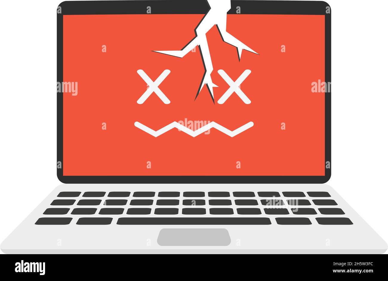 Broken screen laptop Stock Vector Images - Alamy