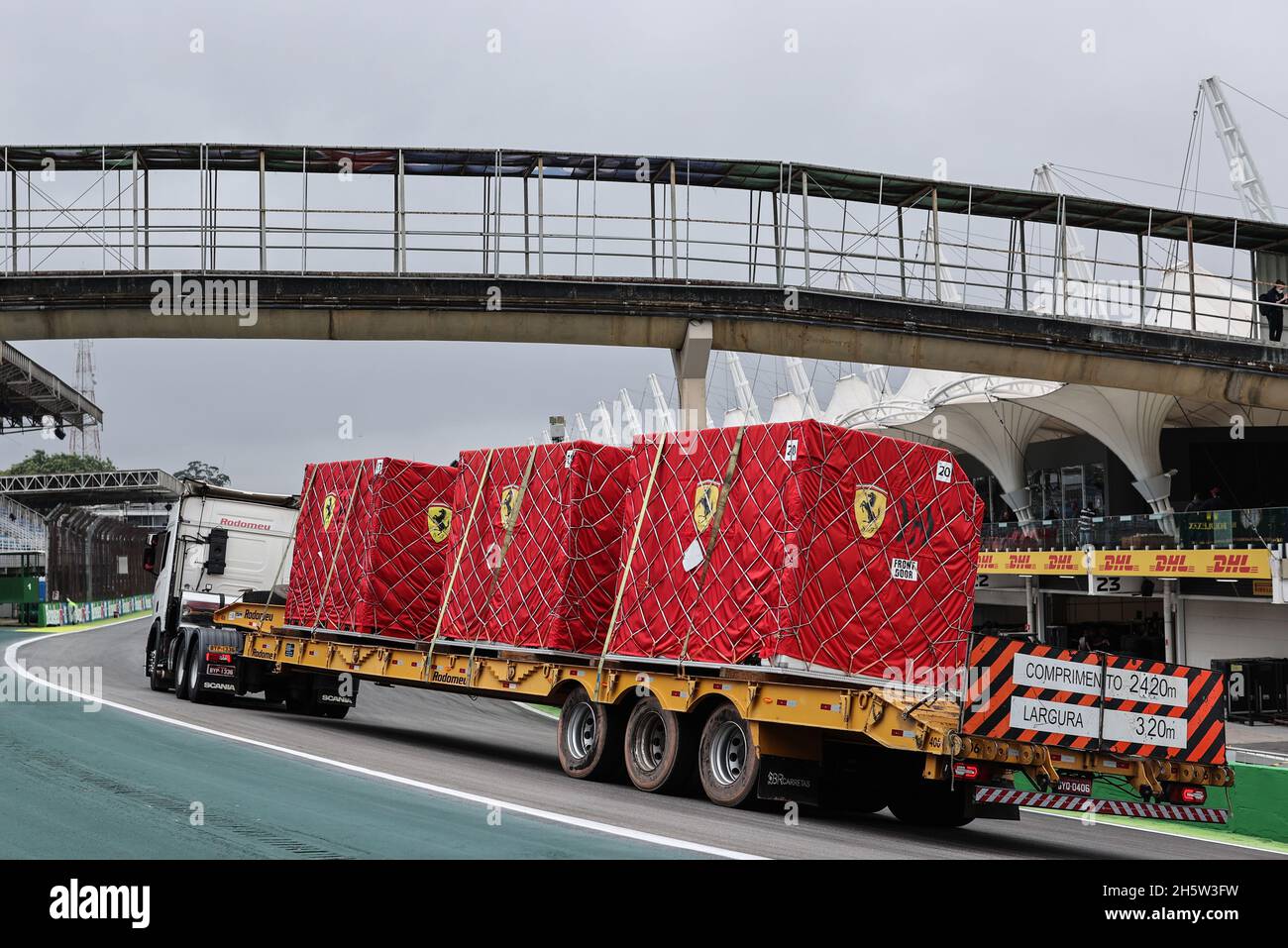 Ferrari freight arrives at the circuit. 11.11.2021. Formula 1 World ...