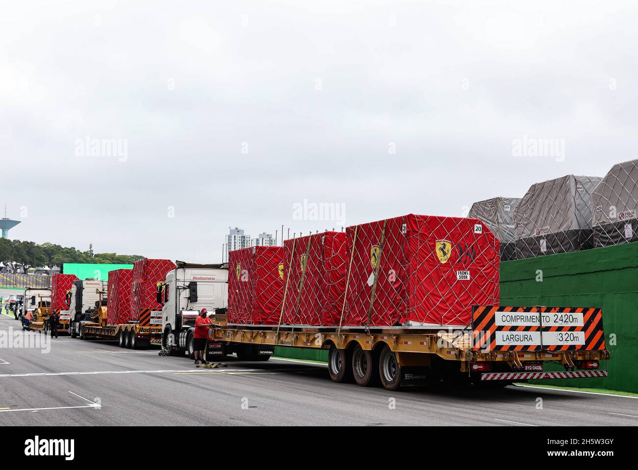 Ferrari freight arrives at the circuit. 11.11.2021. Formula 1 World ...