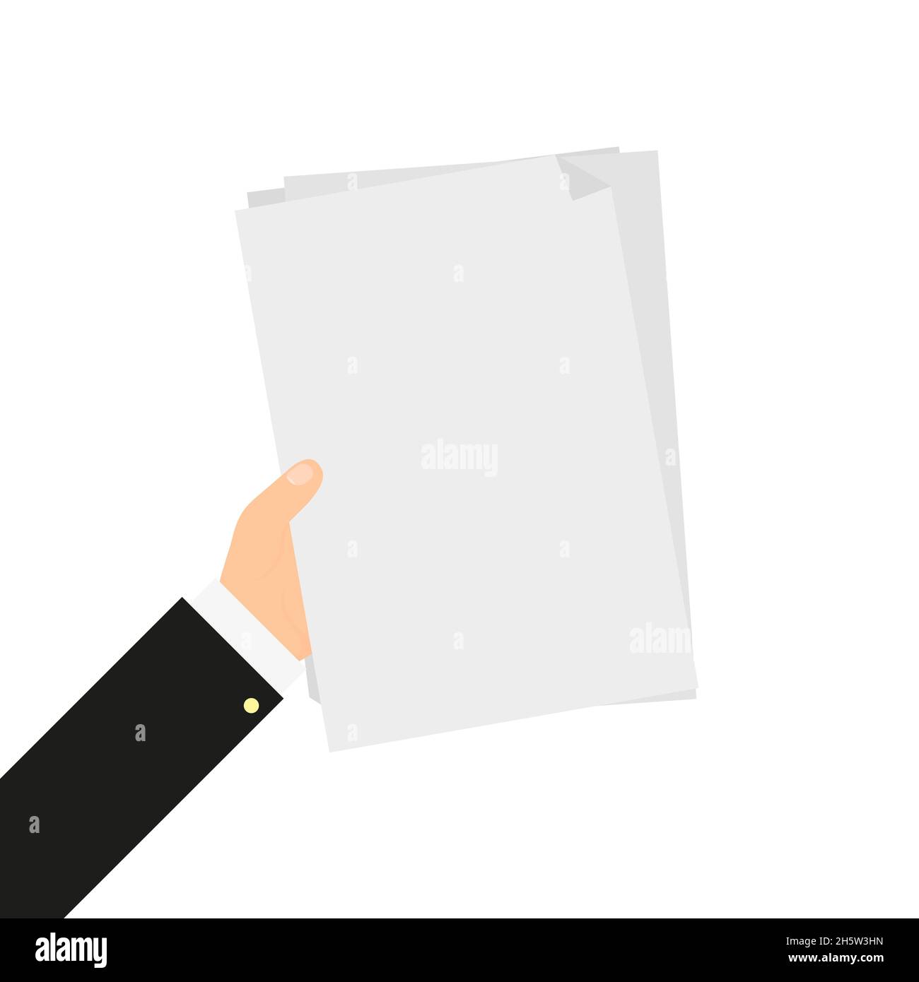 Blank paper in hand Stock Vector Images - Alamy