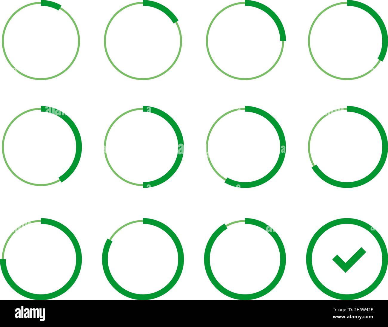 set loading green circle in flat style, vector Stock Vector Image & Art ...