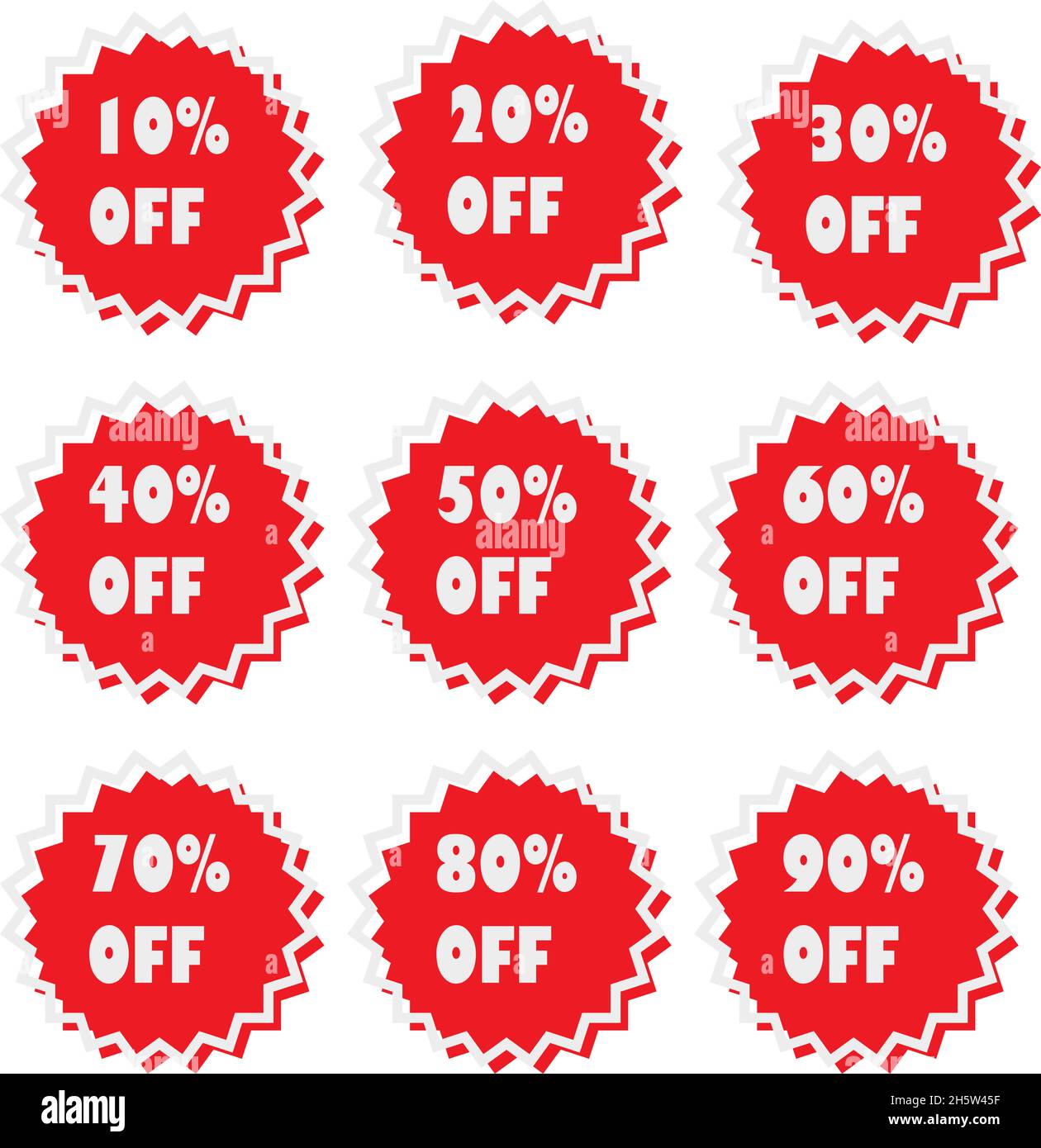 Vector red discounts sticker Cut Out Stock Images & Pictures - Alamy