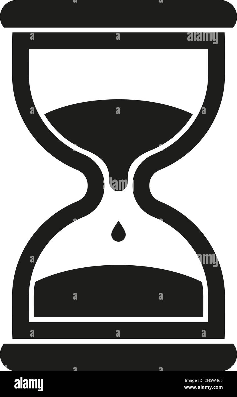 hourglass time black icon on white background, vector Stock Vector ...