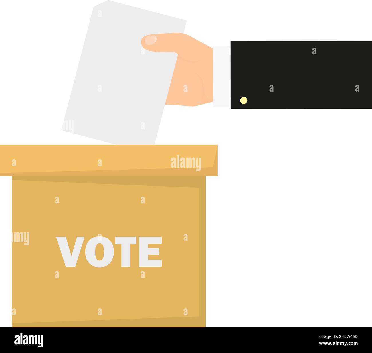 Hand putting paper ballot box Stock Vector Images - Alamy