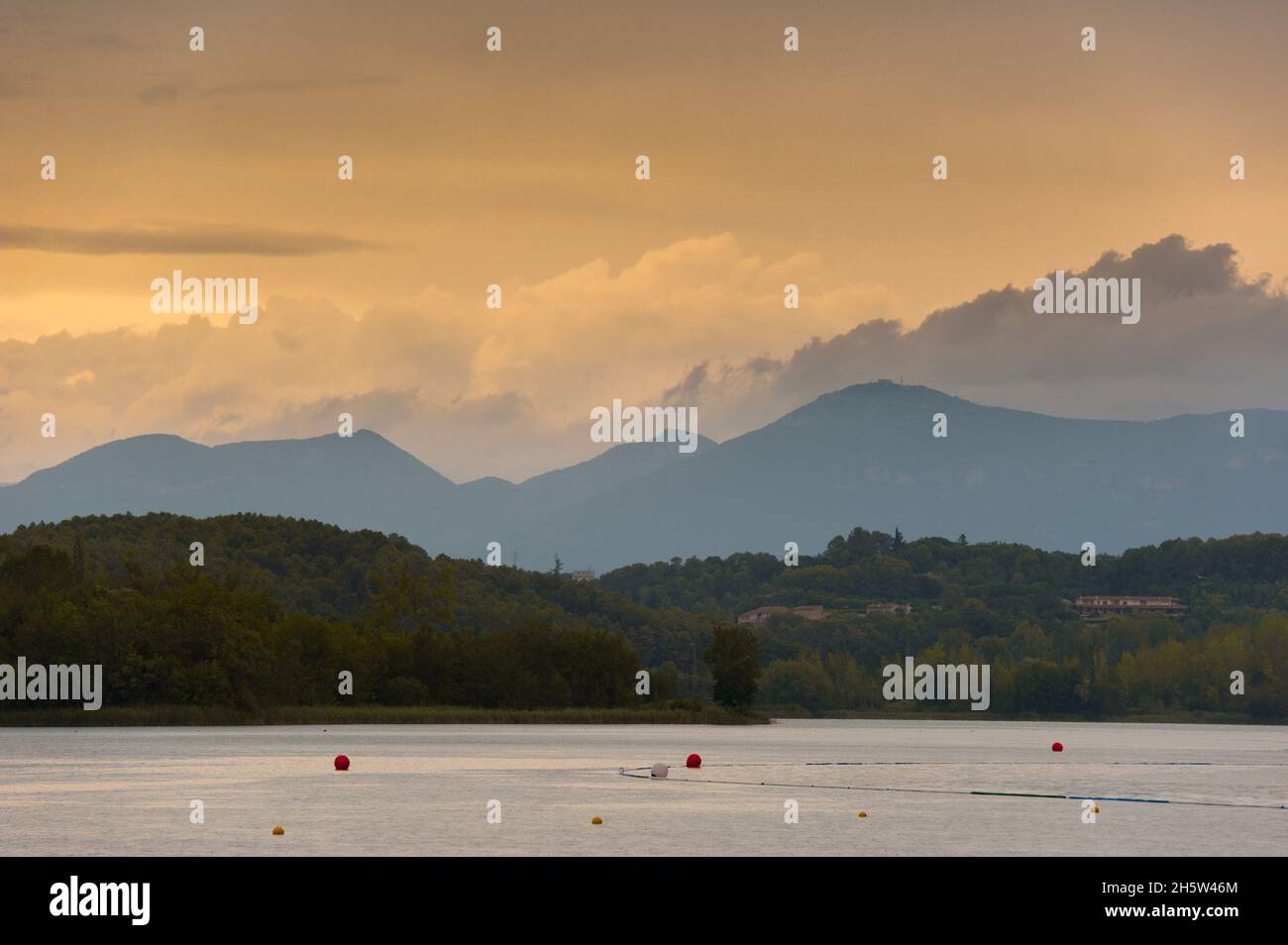 Beautiful view of the Spanish lake of Banyoles Stock Photo - Alamy