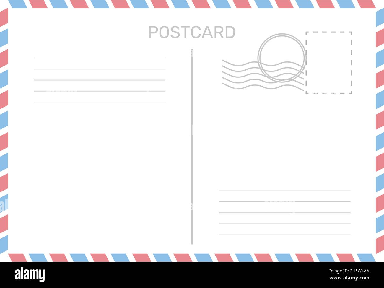 postcard with white paper texture in flat style Stock Vector Image ...