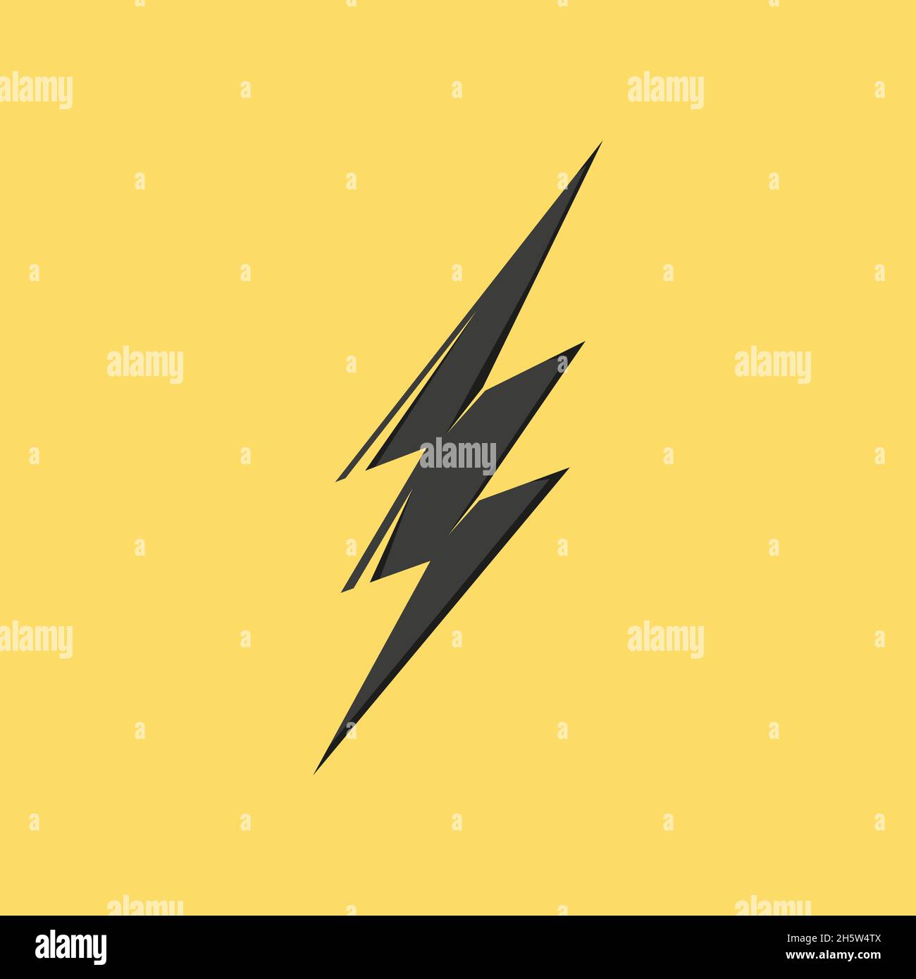 icon thunderbolt symbol sign on yellow background, vector Stock Vector ...