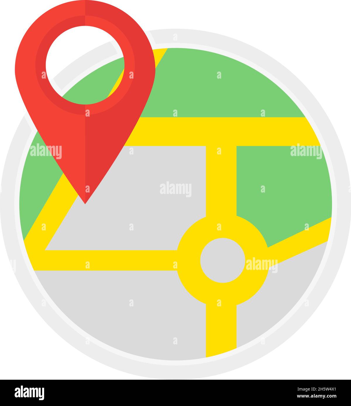 location and map flat style color icon, vector Stock Vector Image & Art ...
