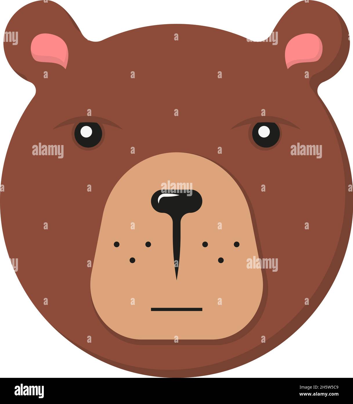 bear face animal in flat style, vector illustration Stock Vector Image ...