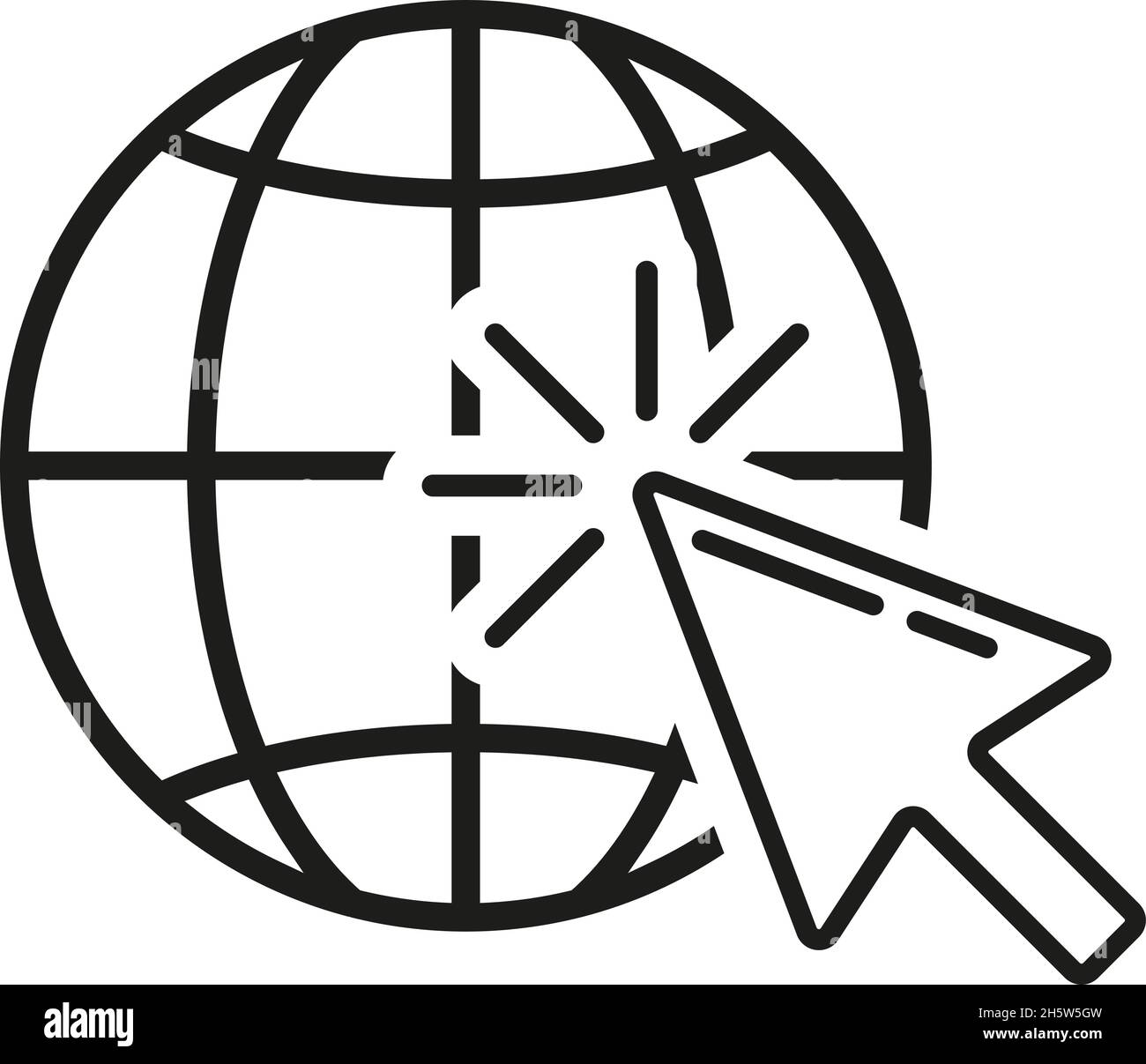 globe web internet network with mouse, vector icon Stock Vector Image ...