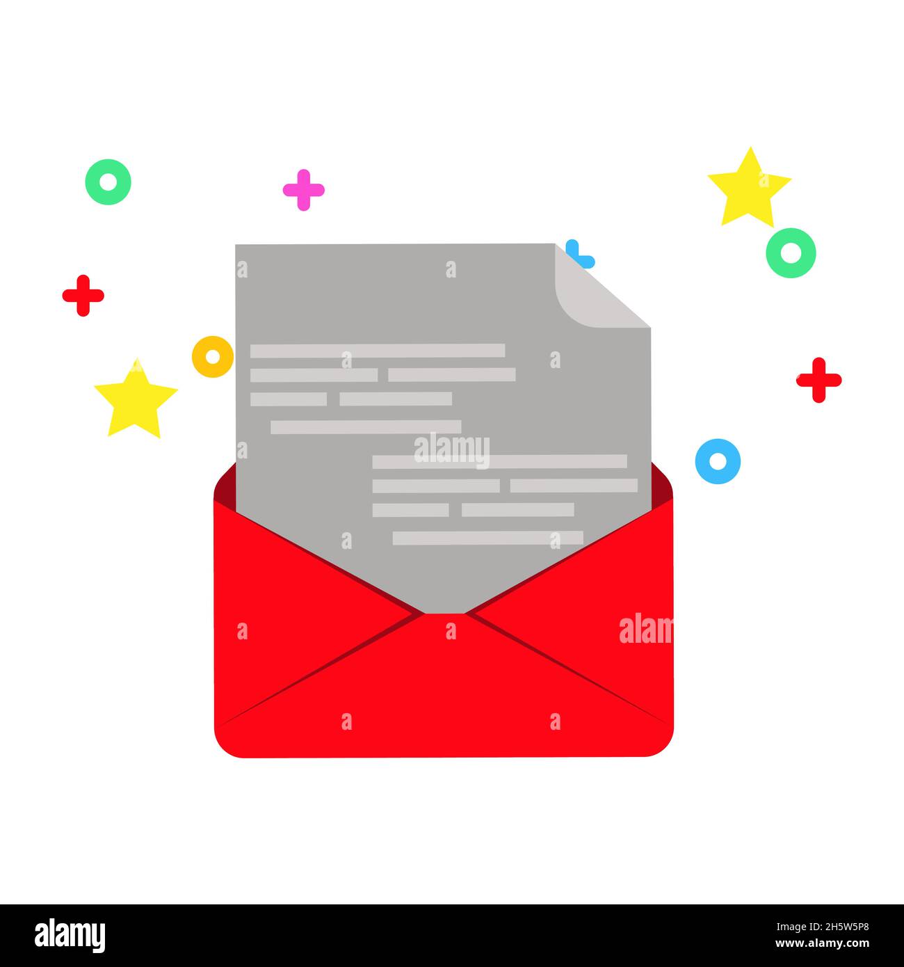 Hand-drawn envelope illustrations stamp. Design and print for postal ...