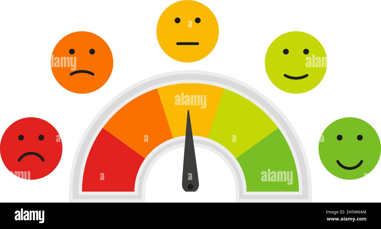 scale speed, valuation by emoticons in flat style Stock Vector Image ...