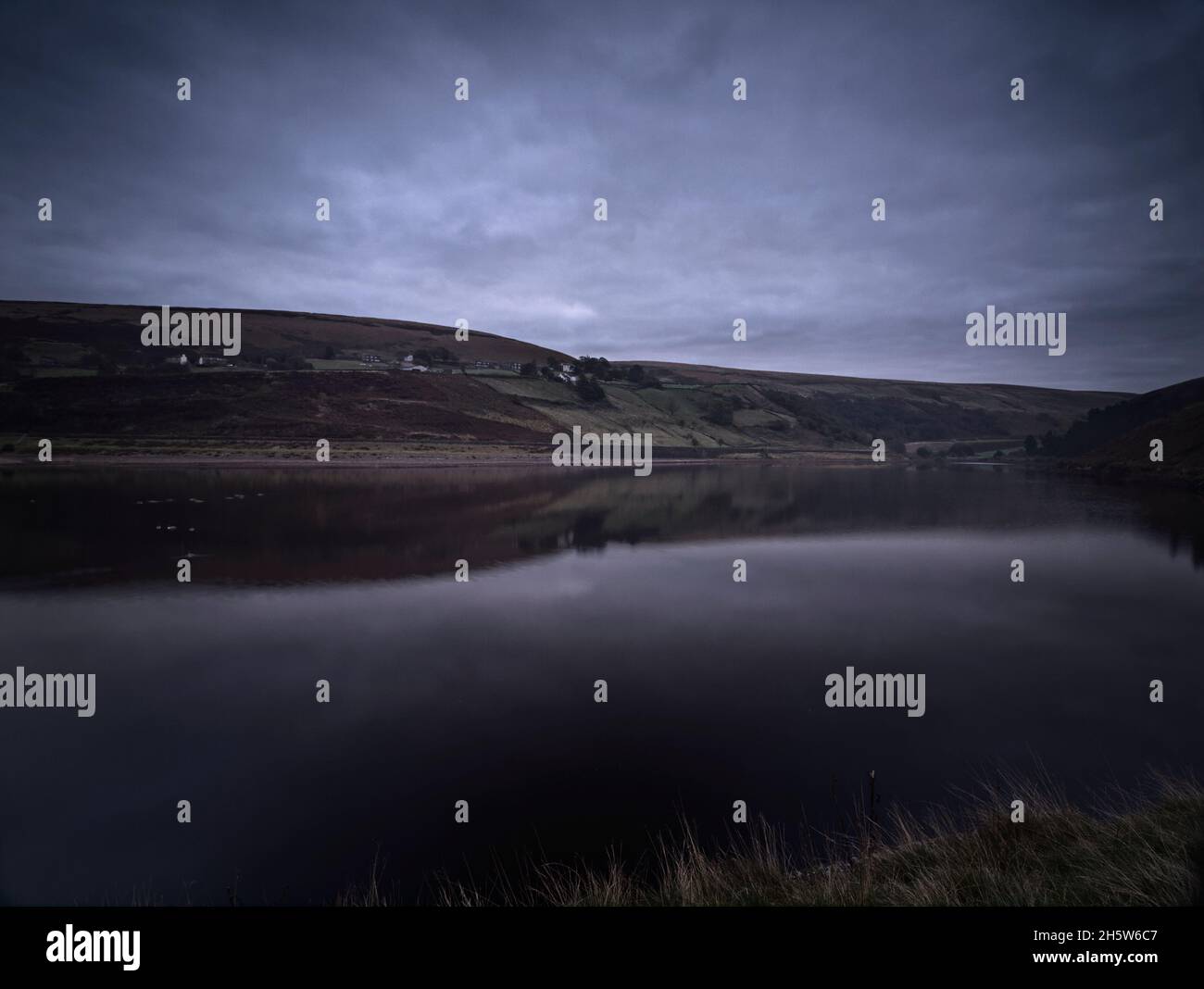 Butterley Reservoir in the Wessenden Valley near Marsden at dawn Stock ...