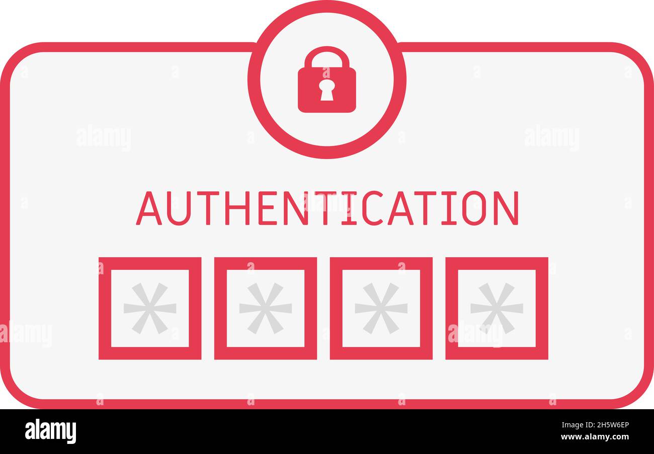authentication bar icon in flat style, vector illustration Stock Vector ...