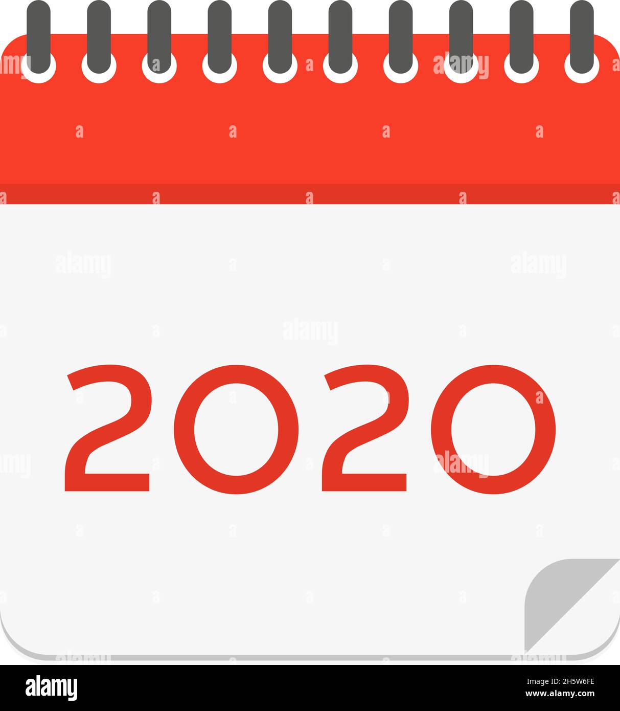 2020 calendar color icon in flat style, vector illustration Stock ...