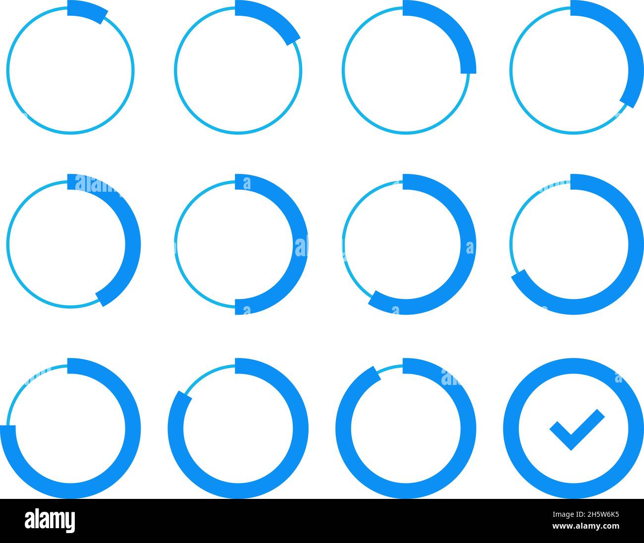 set loading blue circle in flat style, vector Stock Vector Image & Art ...