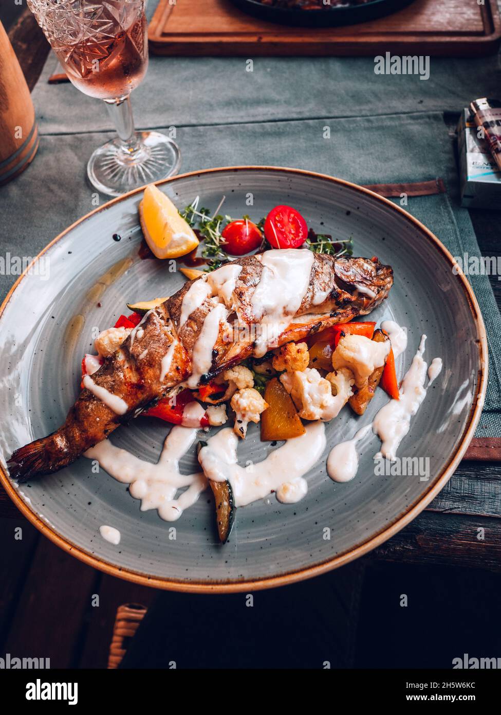 Healthy and delicous fish for dinner Stock Photo - Alamy