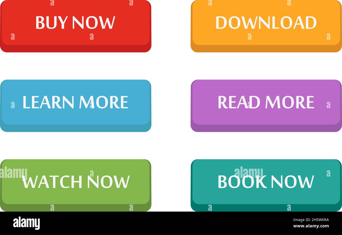 set web buttons for website design in flat style Stock Vector Image ...