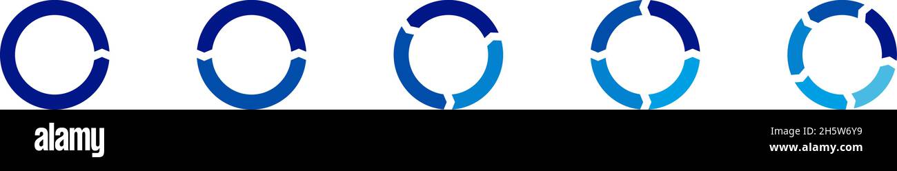 Diagram circle arrow charts in flat style. Blue spinning cycle set icon ...