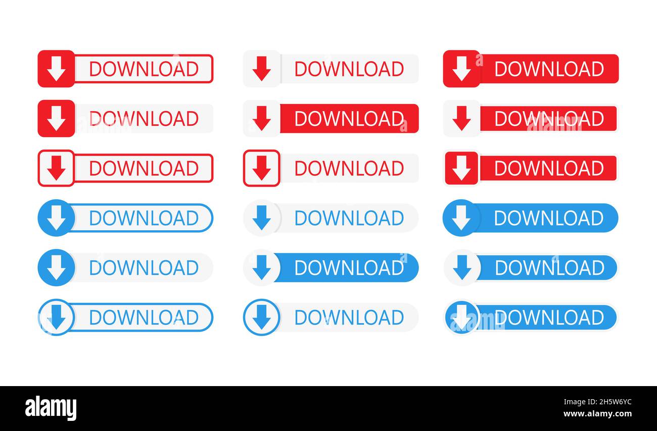 download web buttons set ui in flat style Stock Vector Image & Art - Alamy