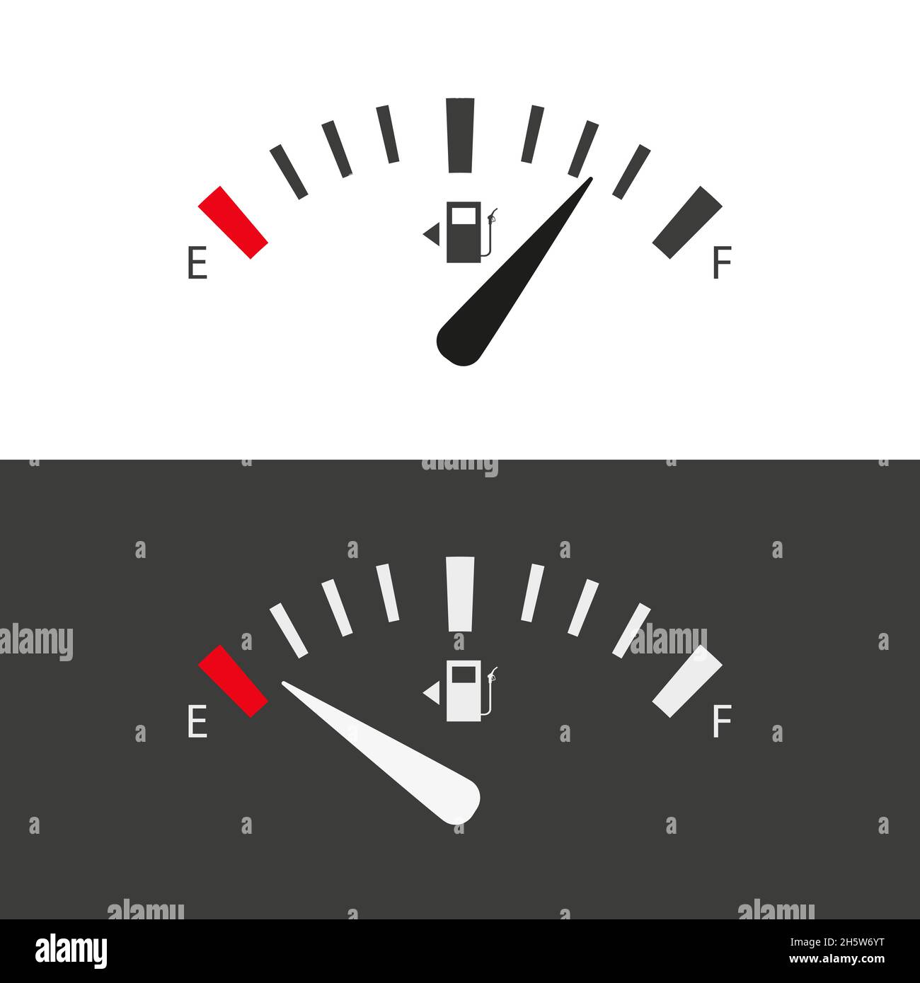 gas sensor set, full and empty tank, vector Stock Vector Image & Art ...